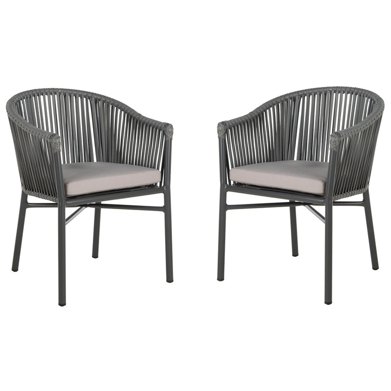Katelyn Rope Stackable Outdoor Chair Set of 2 – Paynes Gray
