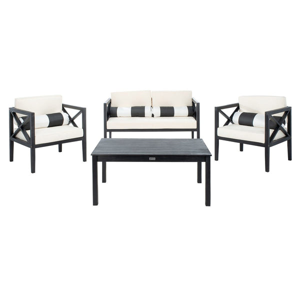 Athena 4-Piece White/Black Outdoor Living Set – Paynes Gray