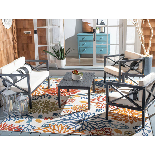 Athena 4-Piece White/Black Outdoor Living Set – Paynes Gray