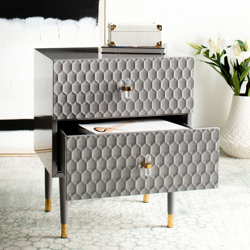 Rae 2-Drawer Side Table – Paynes Gray