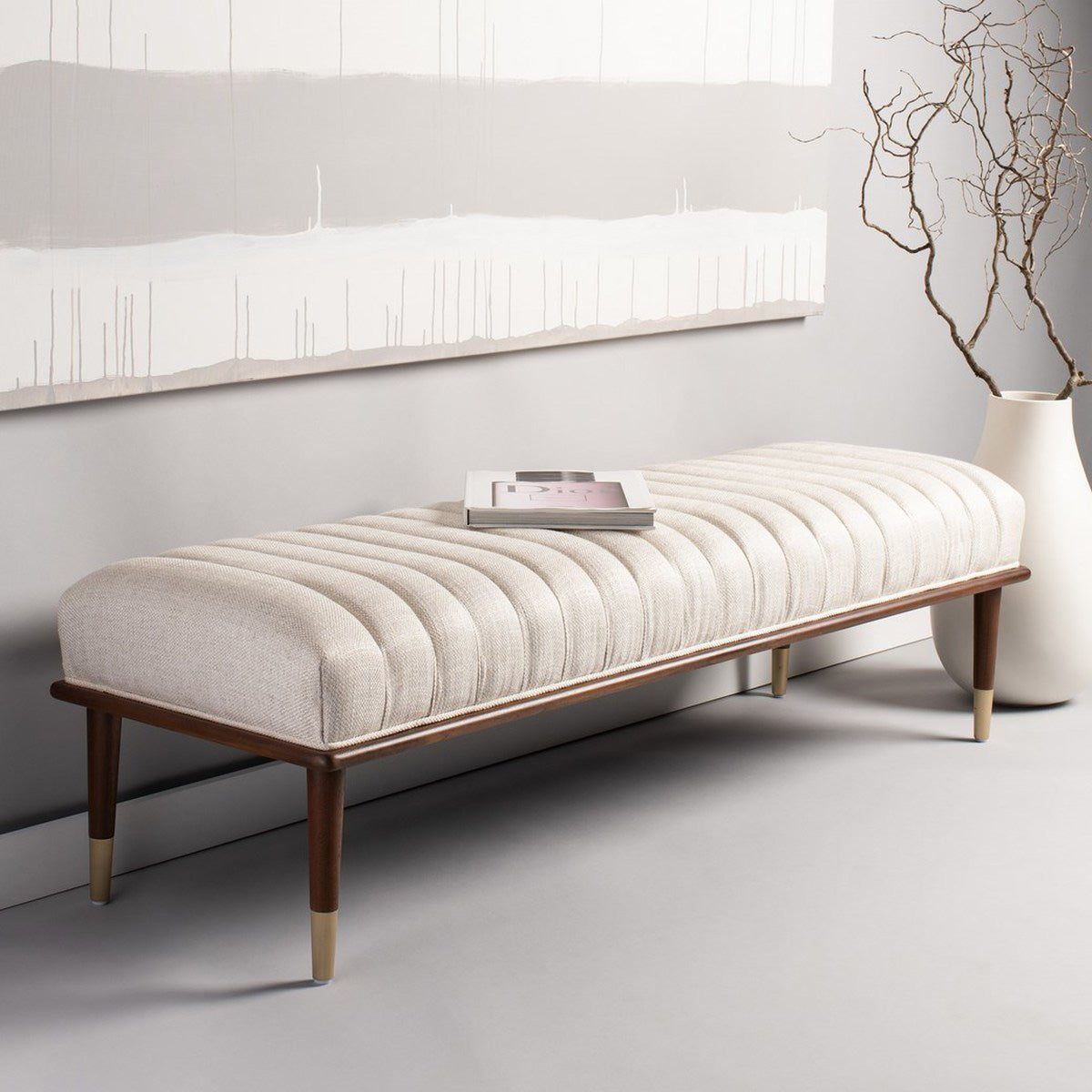 McGregor Mid-Century Bench – Paynes Gray