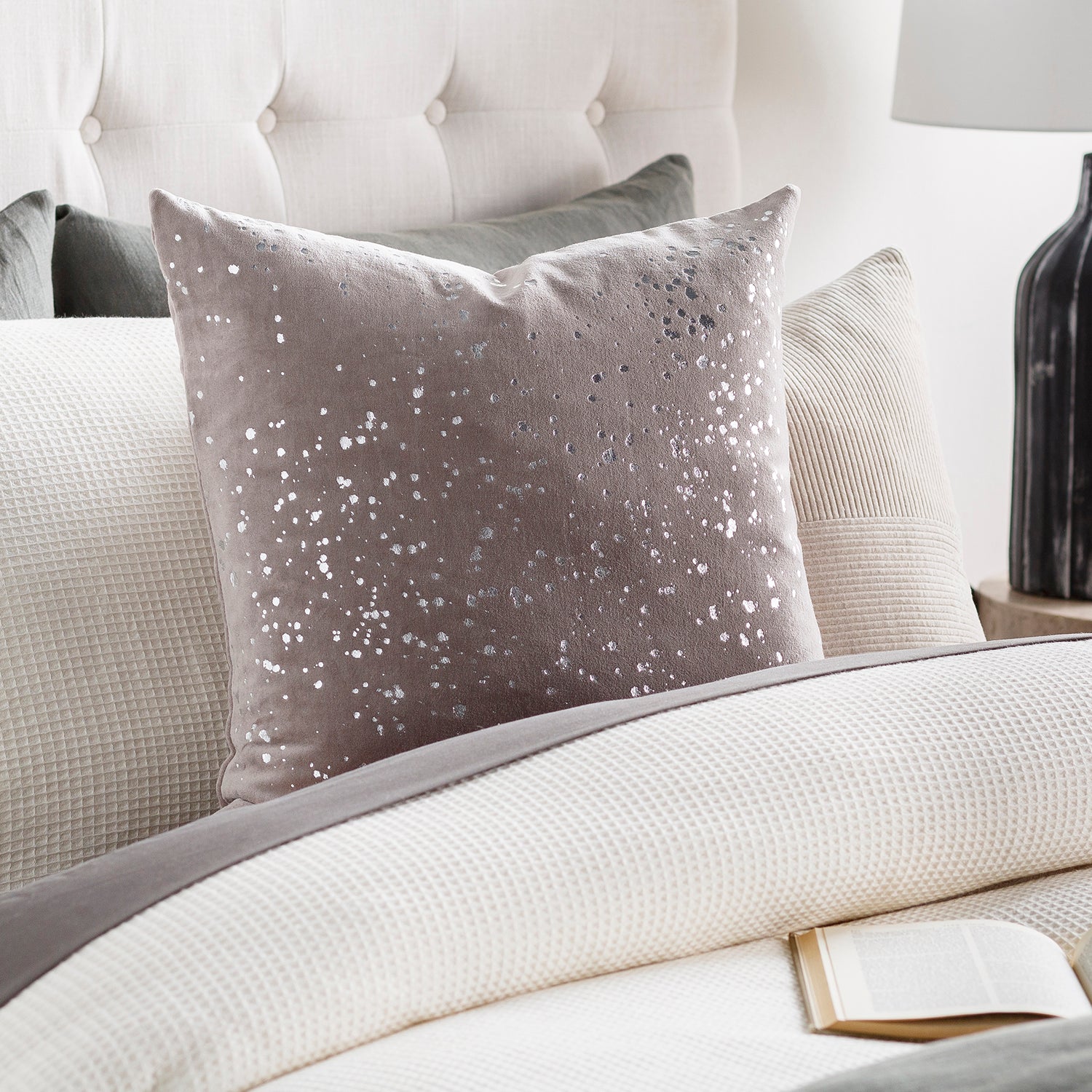 Sparkle Velvet Throw Pillow – Paynes Gray